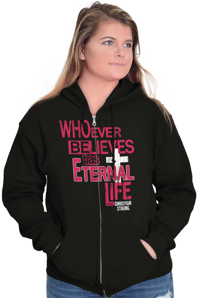 Eternal Life Full Zip Hooded Sweatshirt | – Christian Strong