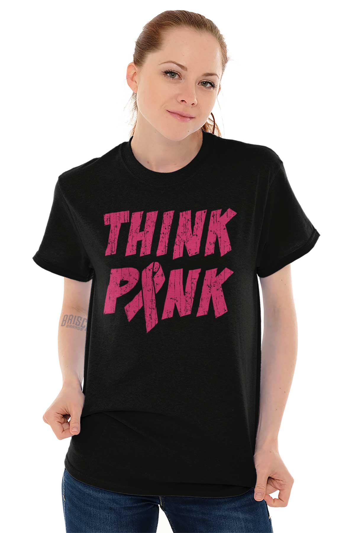 Think Pink Heavy Cotton Tee | – Christian Strong