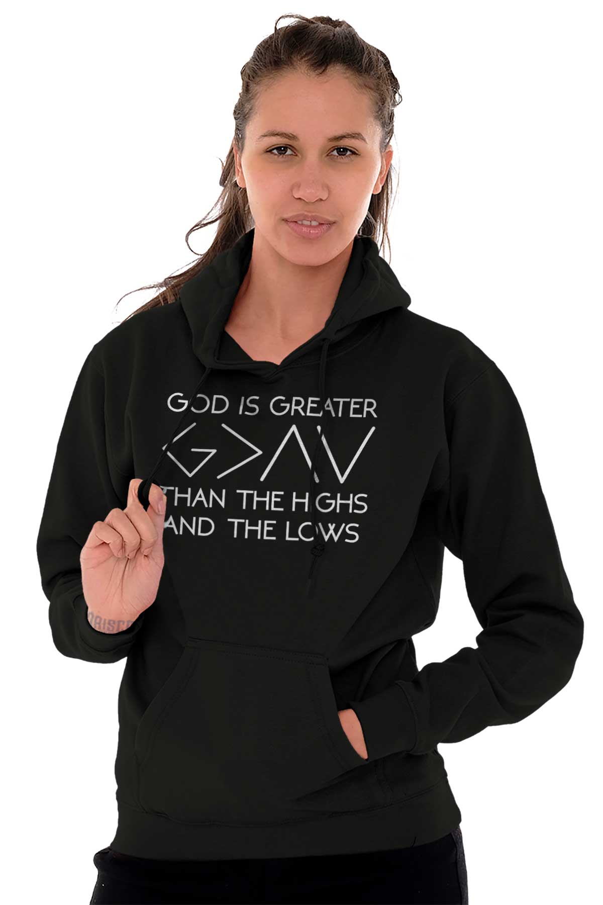 God Is Greater Pullover Hooded Sweatshirt | – Christian Strong