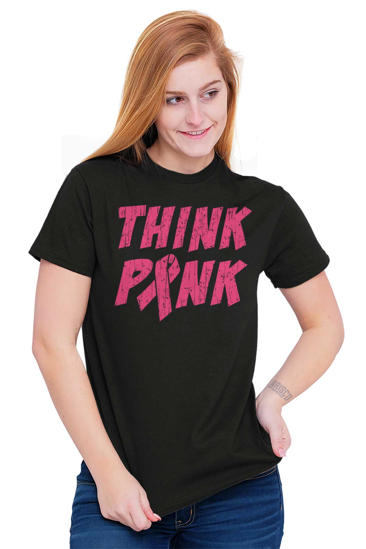 Think Pink Heavy Cotton Tee | – Christian Strong
