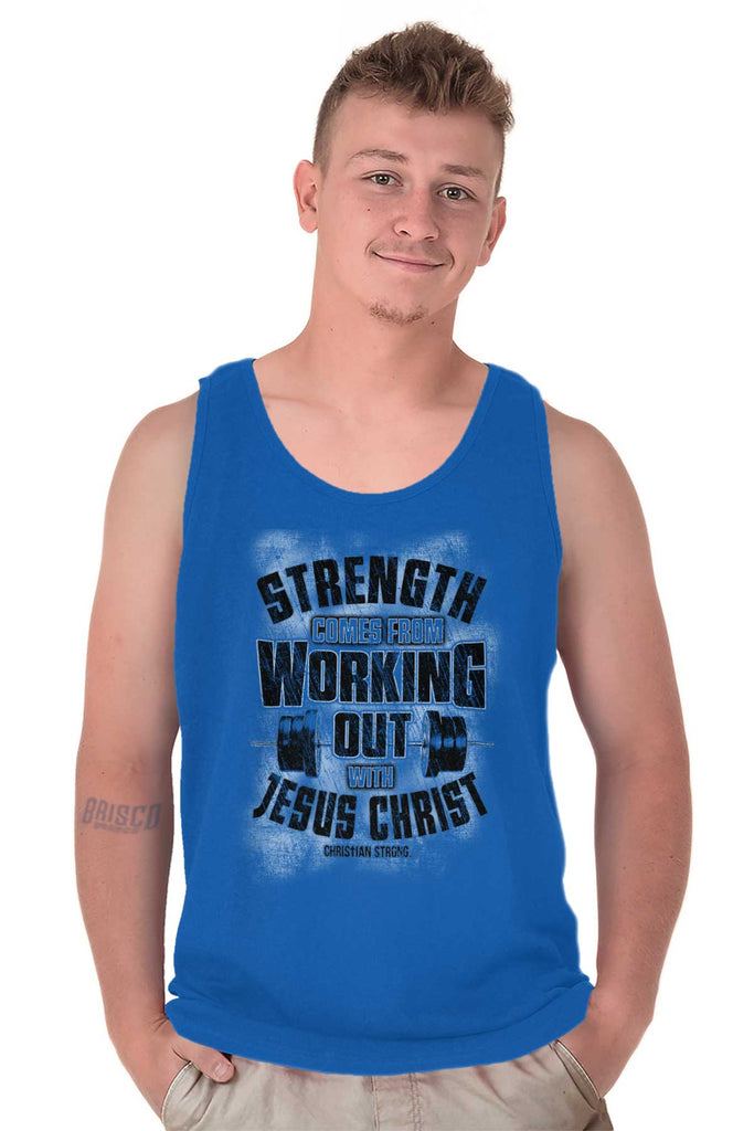 Work Out With Christ Tank Top Ultra Cotton | – Christian Strong