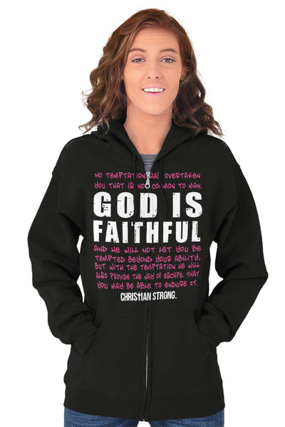 God is Faithful Chri Full Zip Hooded Sweatshirt | – Christian Strong