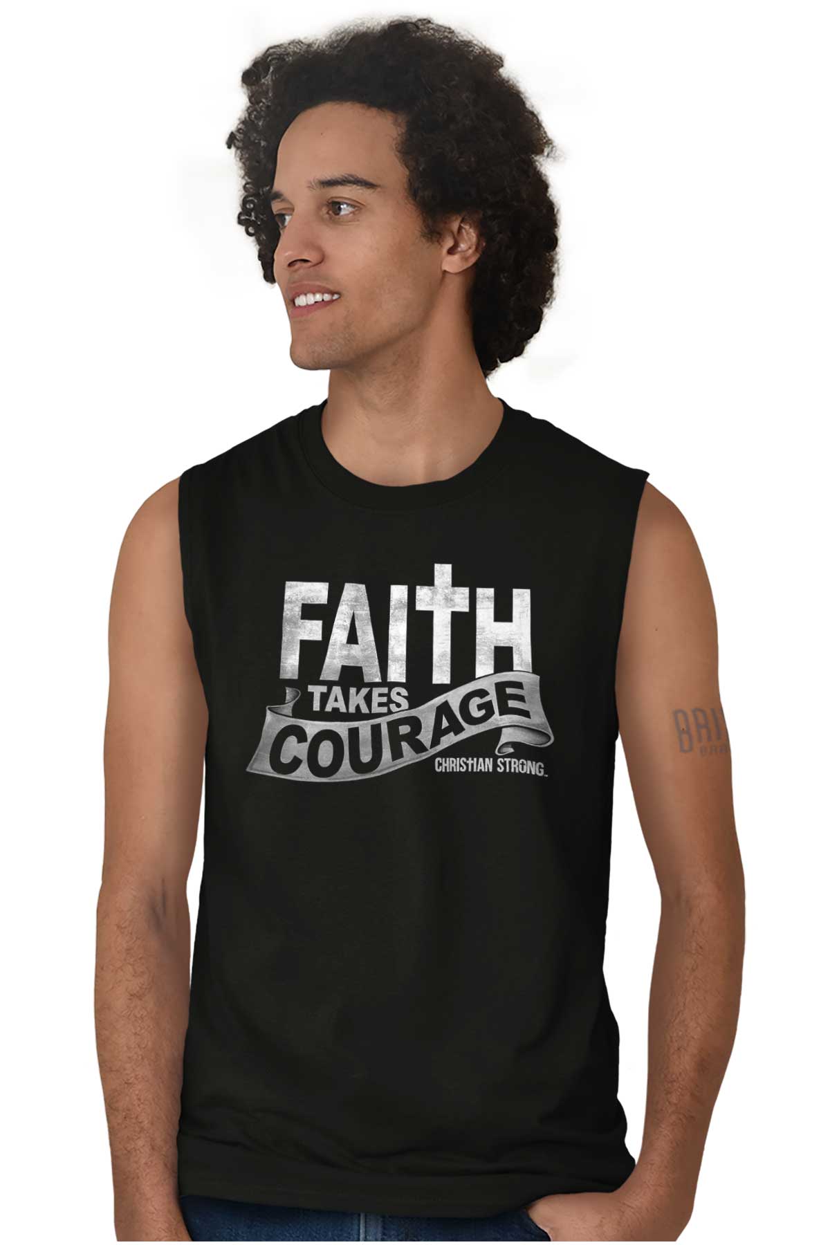 Faith Takes Courage Sleeveless Tee | – Christian Strong
