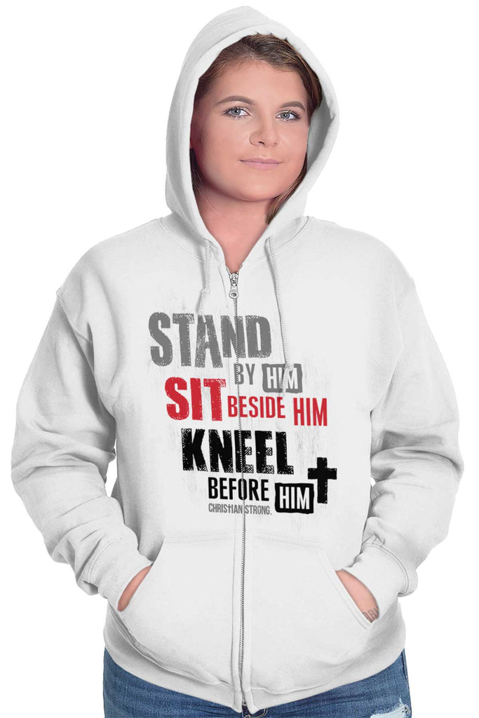 Stand Sit Kneel Full Zip Hooded Sweatshirt | – Christian Strong Stand Sit Kneel Full Zip Hooded Sweatshirt | – Christian Strong