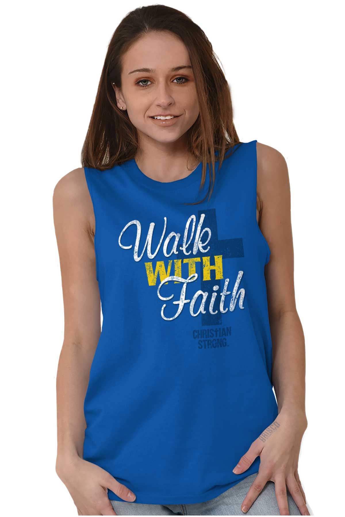 Walk With Faith Sleeveless Tee | – Christian Strong