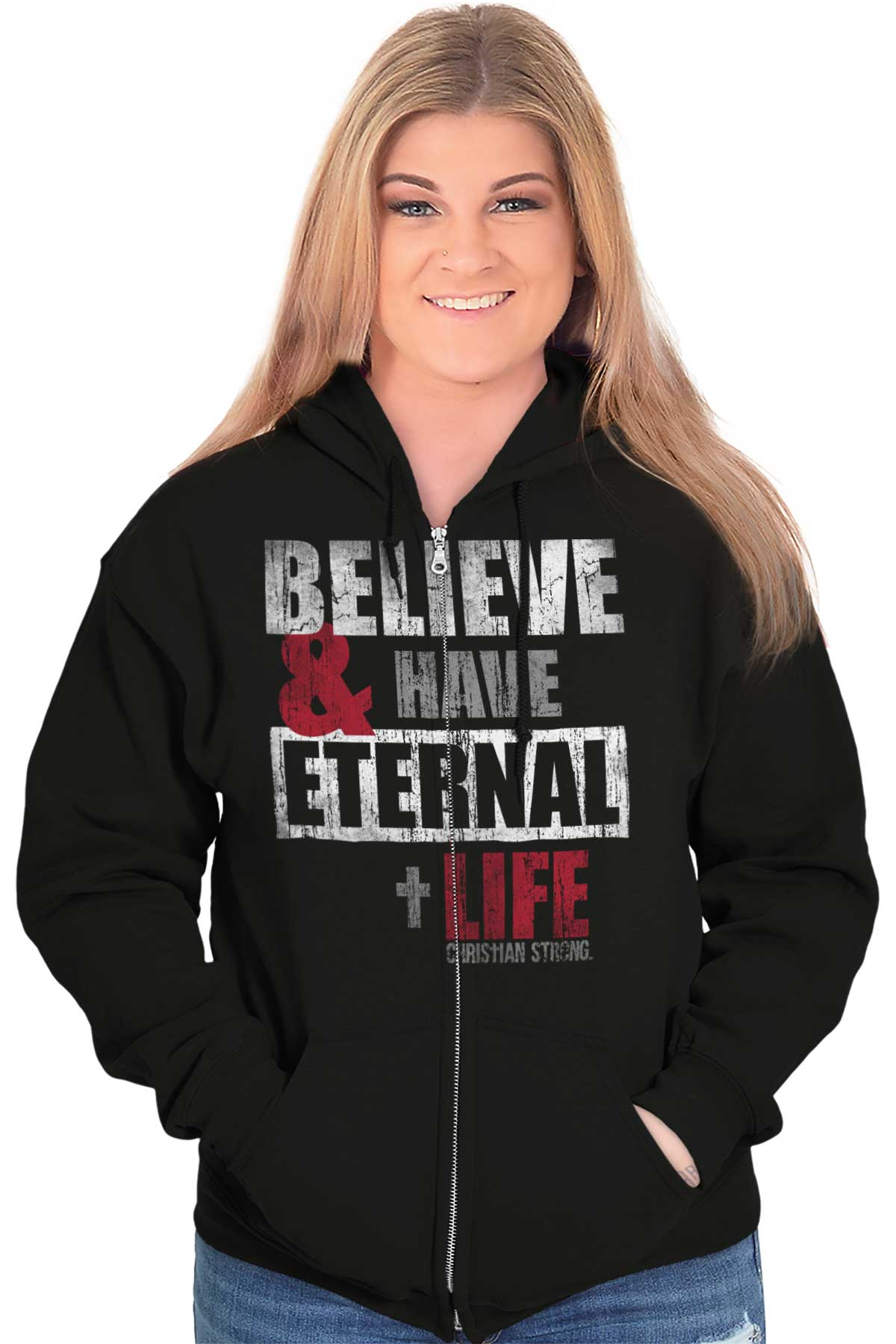 Have Eternal Life Full Zip Hooded Sweatshirt | – Christian Strong