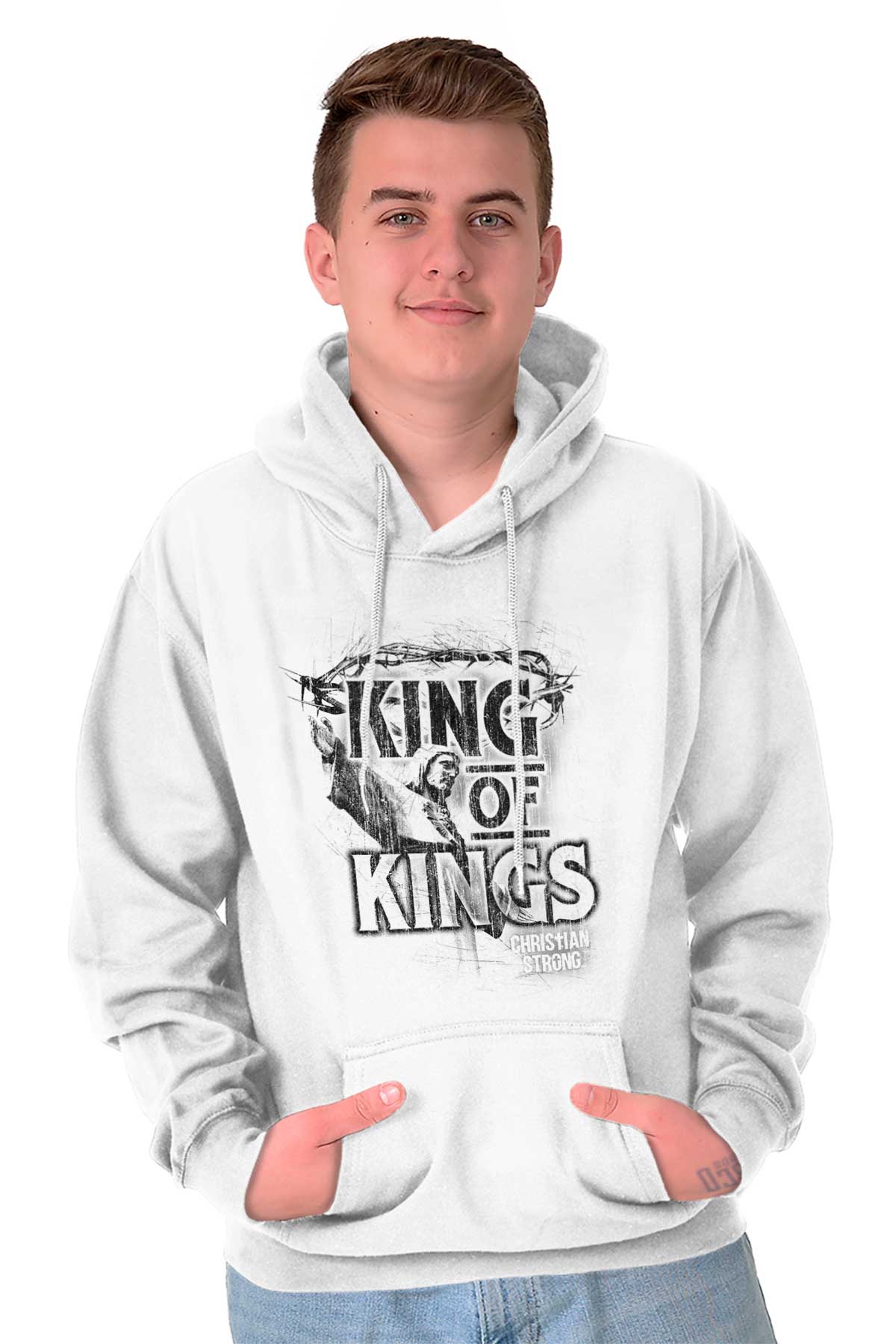 Christ King of Kings Pullover Hooded Sweatshirt | – Christian Strong