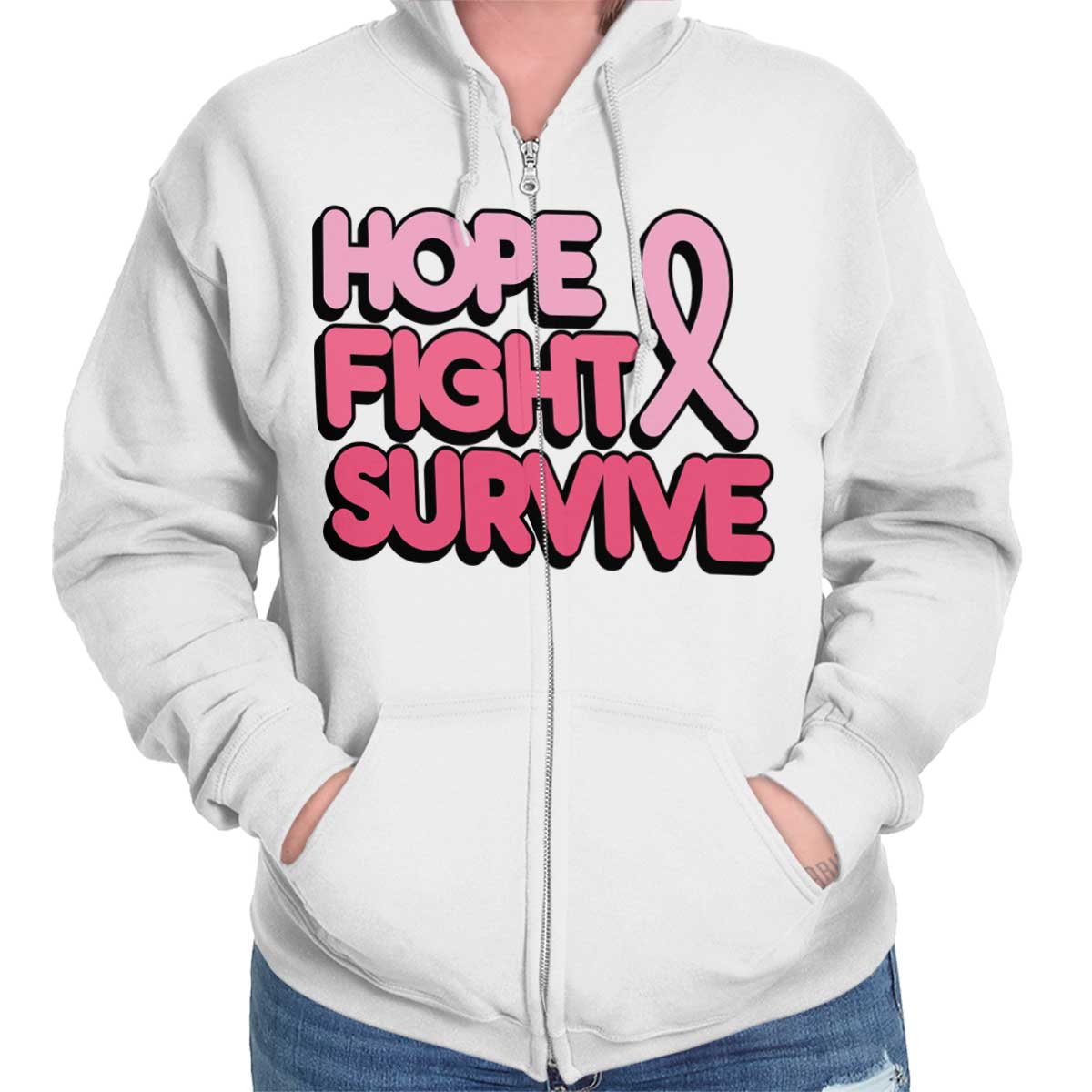 Hope Fight Survive BCA Full Zip Hooded Sweatshirt | – Christian Strong