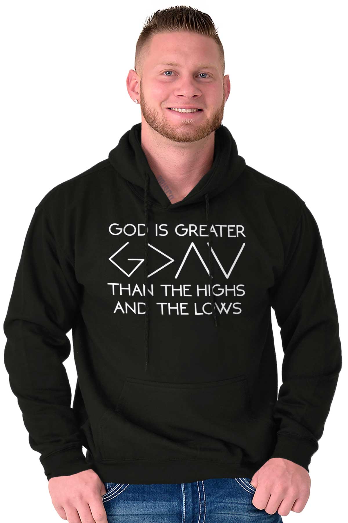 God Is Greater Pullover Hooded Sweatshirt | – Christian Strong