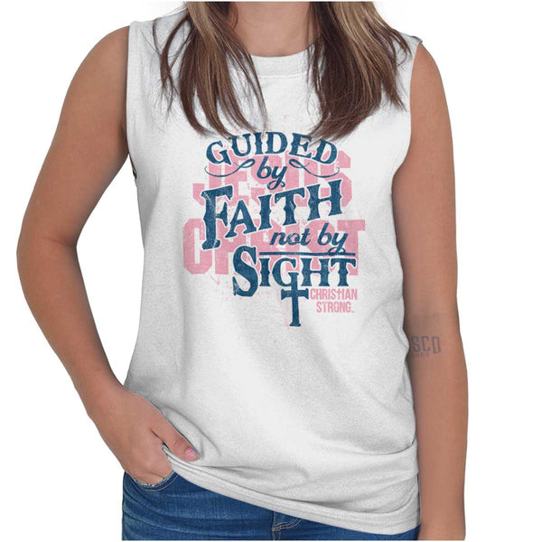 Not By Sight Sleeveless Tee | – Christian Strong