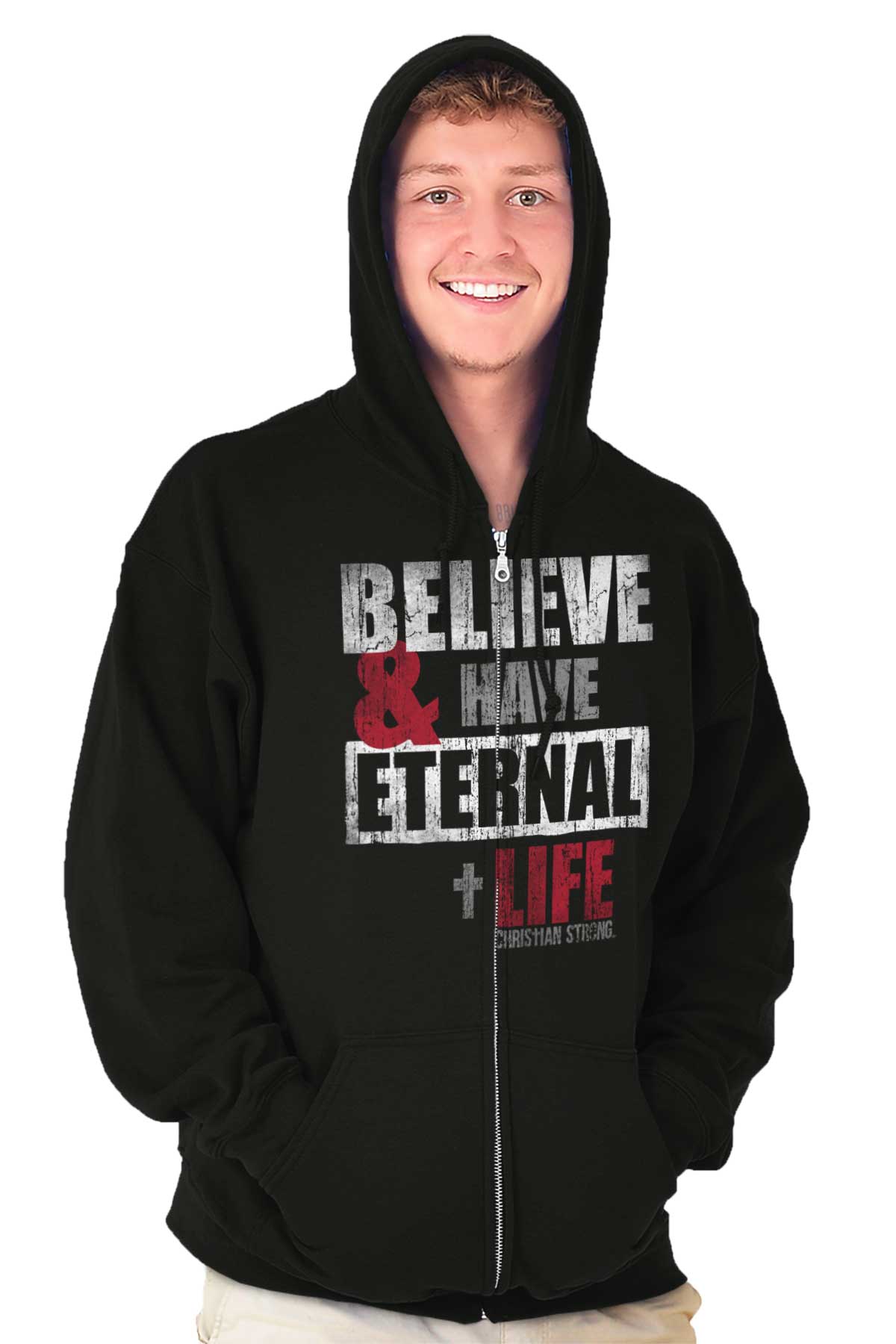 Have Eternal Life Full Zip Hooded Sweatshirt | – Christian Strong