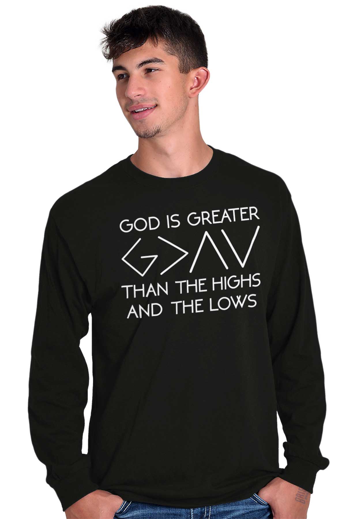 God Is Greater Long Sleeve Tee | – Christian Strong