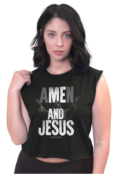 Me and Jesus Crop Top Sleeveless Tee |Christian Strong