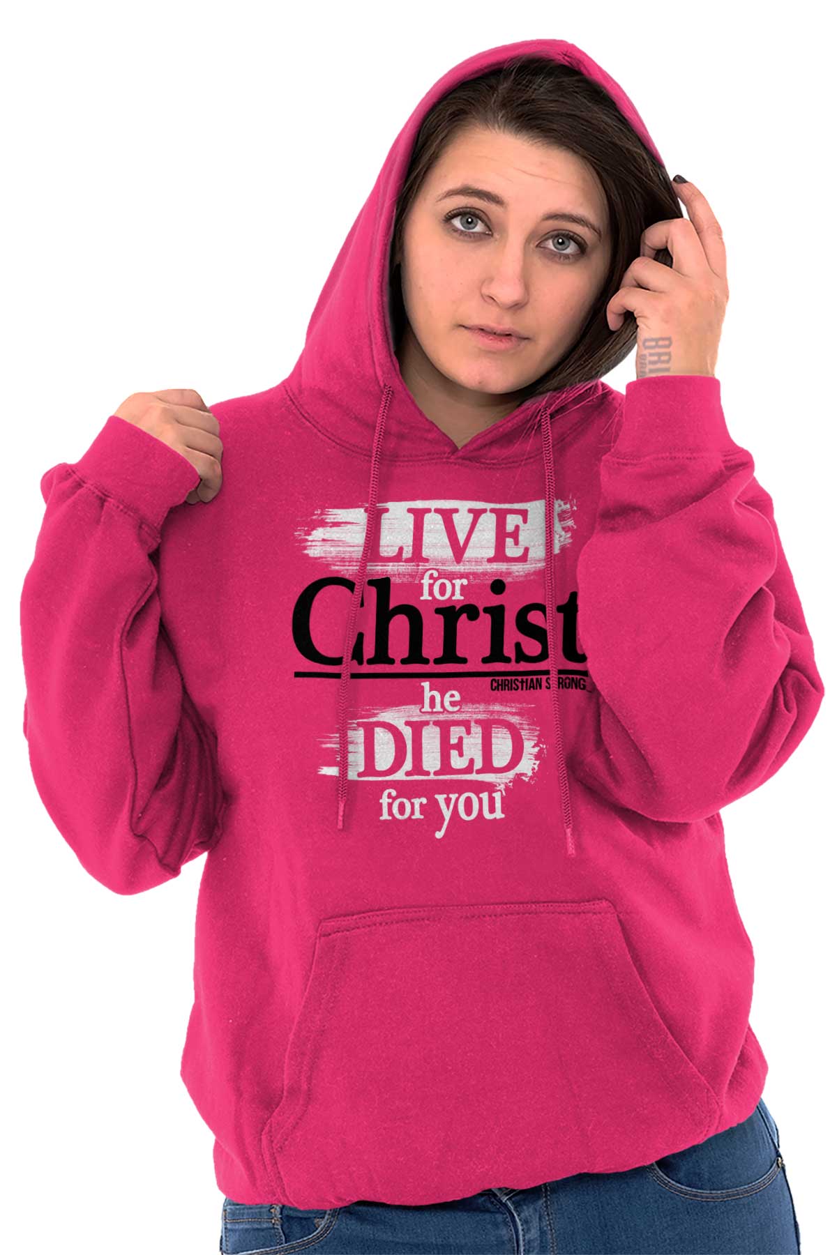 Live for Christ Died Pullover Hooded Sweatshirt | – Christian Strong
