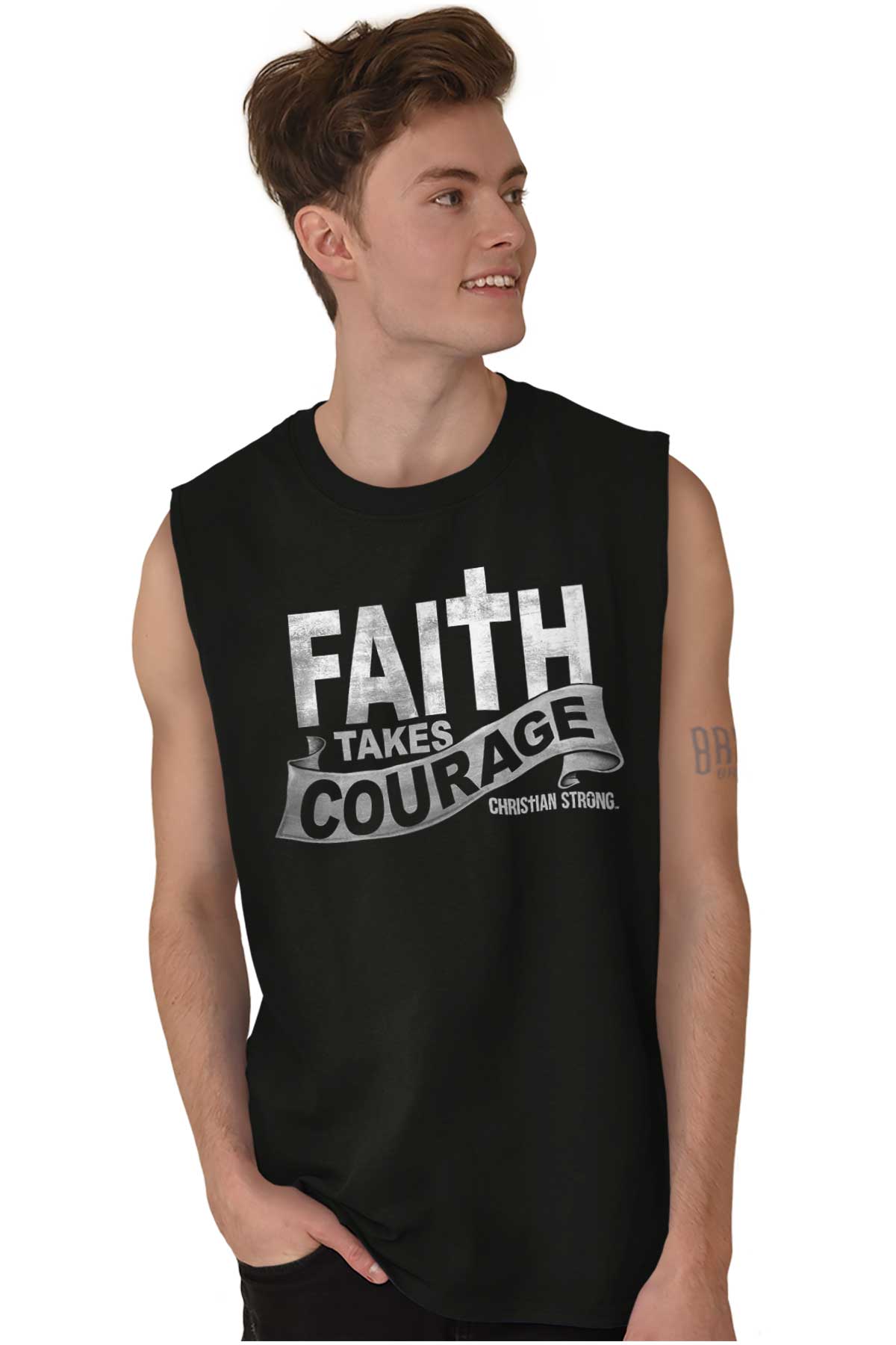 Faith Takes Courage Sleeveless Tee | – Christian Strong