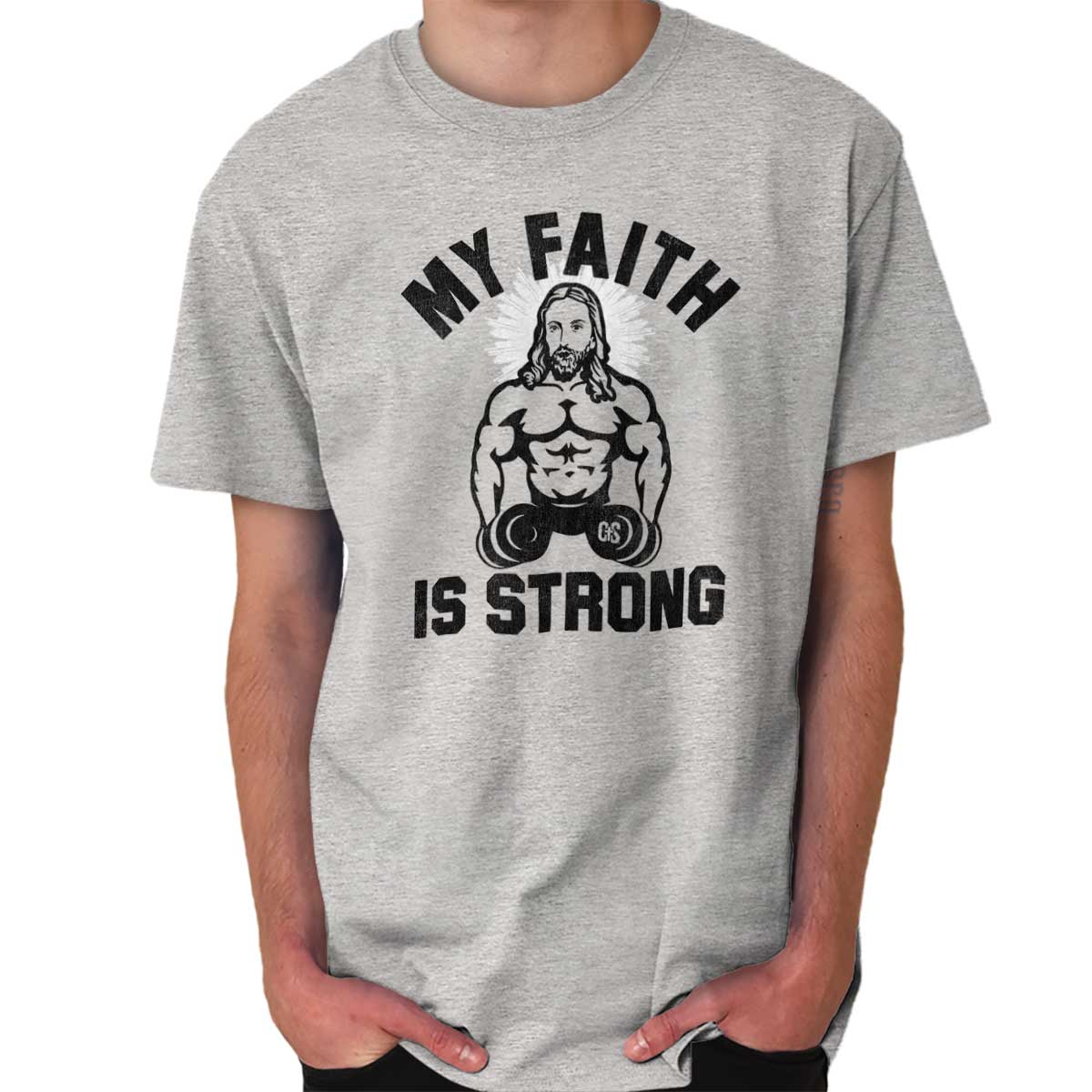 Gym Jesus Christ Strong Heavy Cotton Tee | – Christian Strong