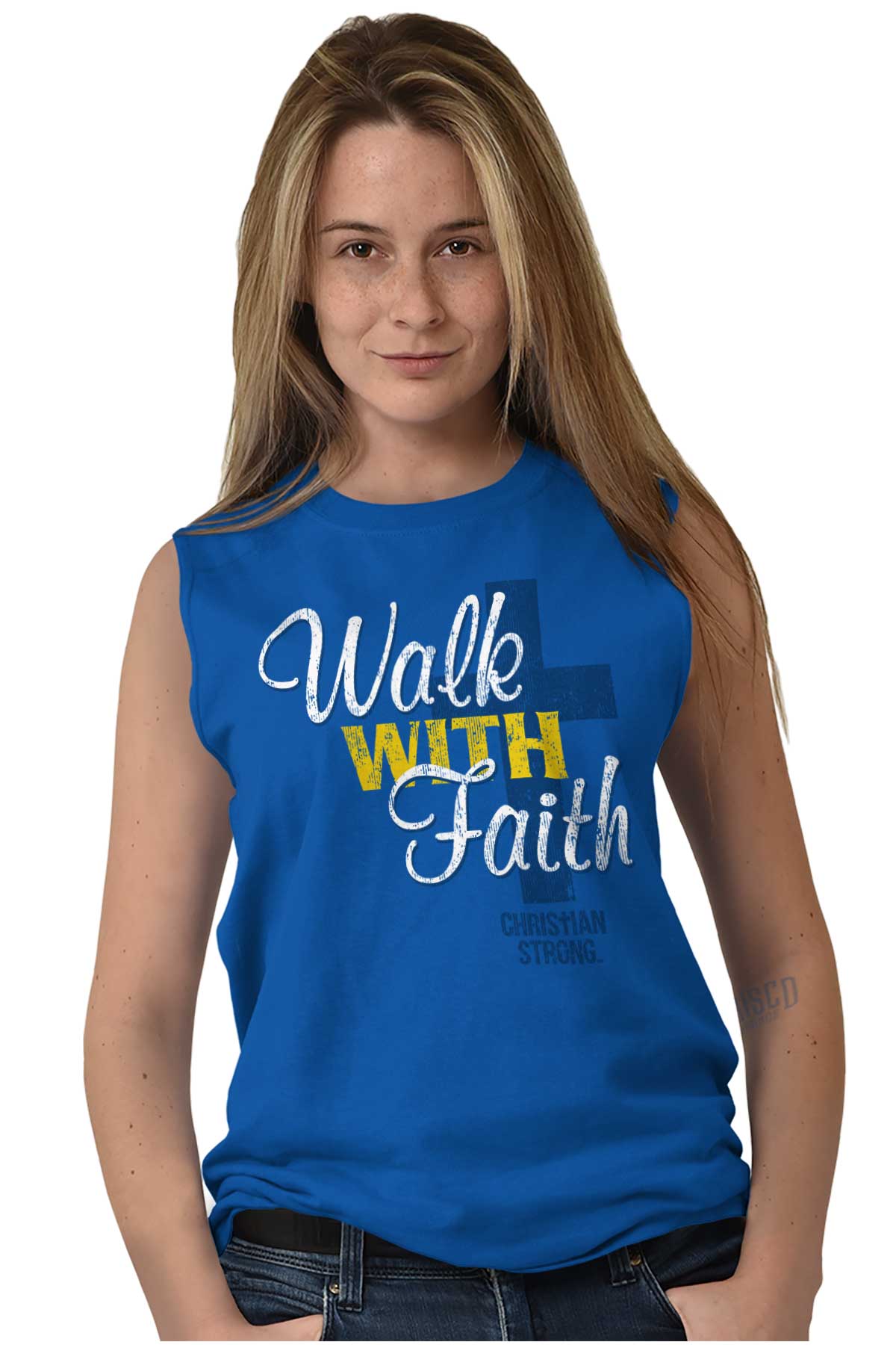 Walk With Faith Sleeveless Tee | – Christian Strong