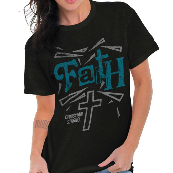 Faith And Cross Heavy Cotton Tee | – Christian Strong